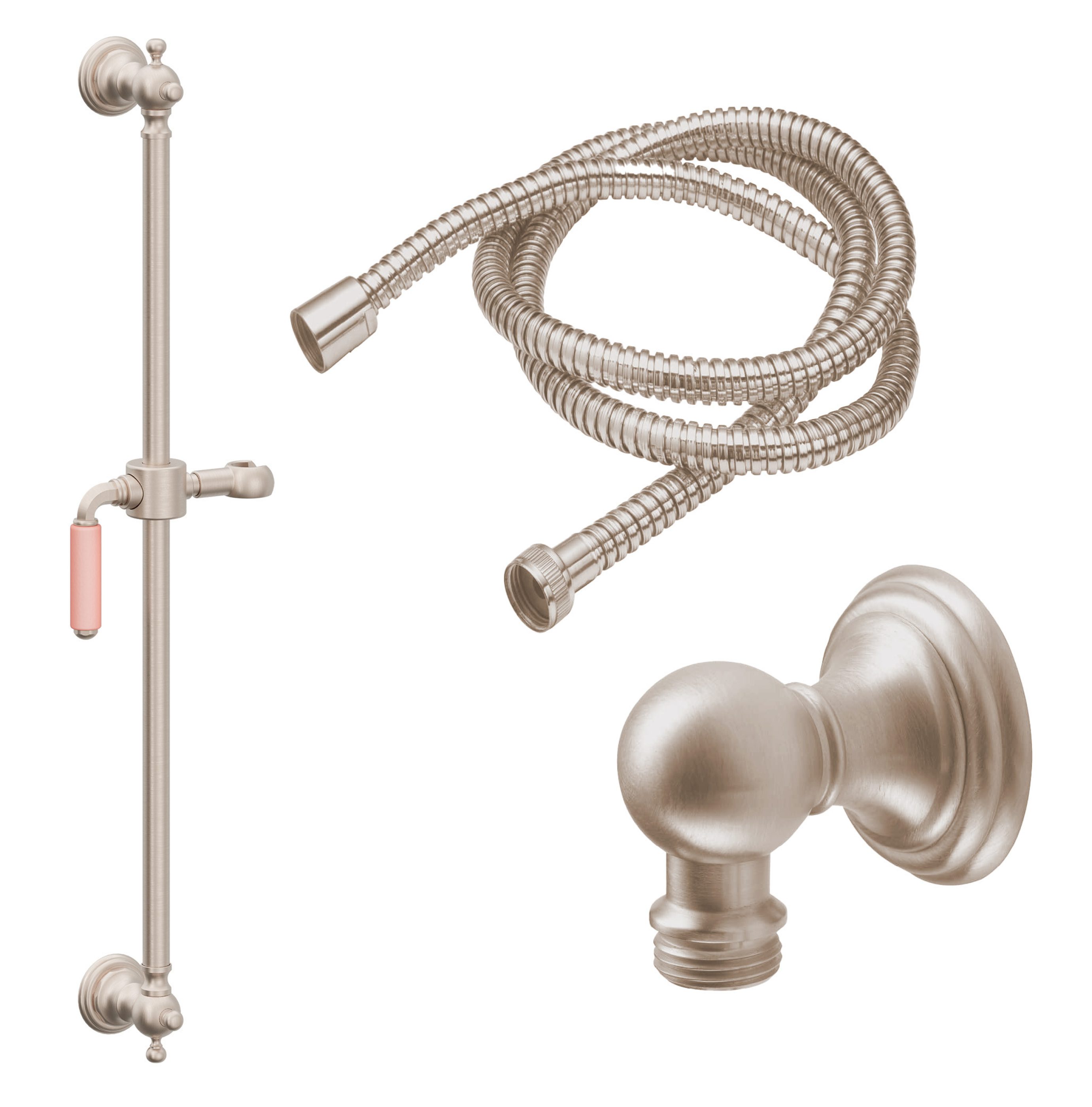Slide Bar Handshower Kit - Pink Porcelain Lever Handle with Line Base ...