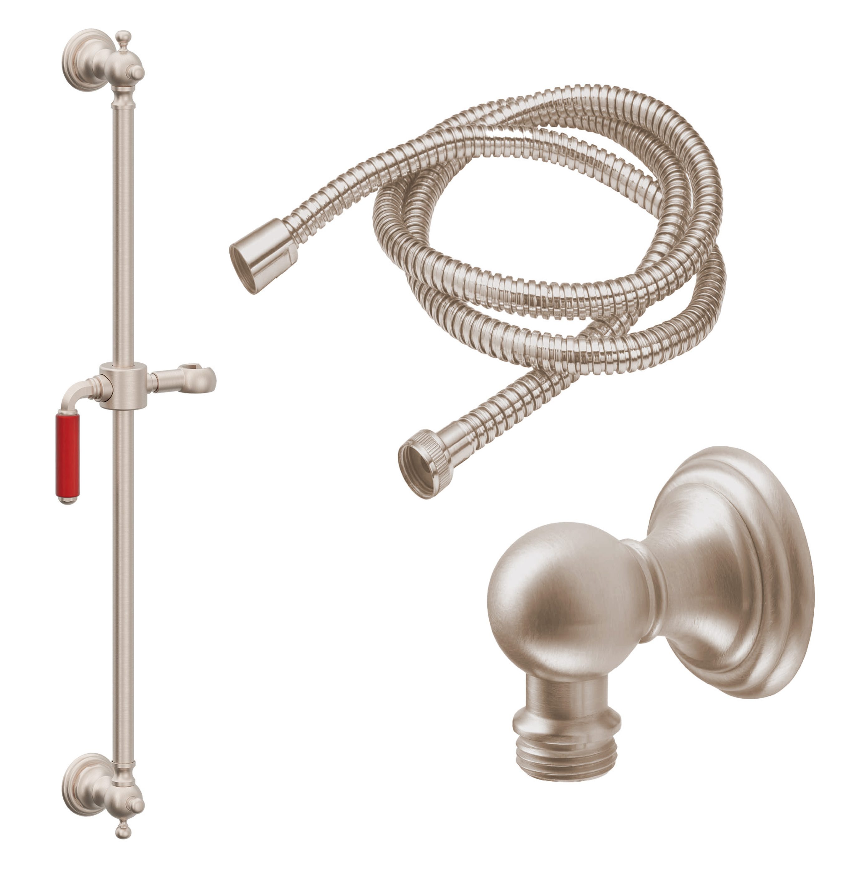 Slide Bar Handshower Kit - Red Lever Handle with Line Base - 9129-60-RD ...