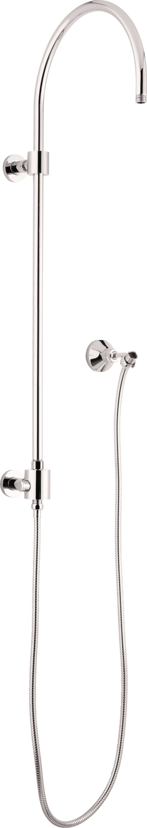 Exposed Shower Column with Diverter and Wall Bracket - Round Base ...