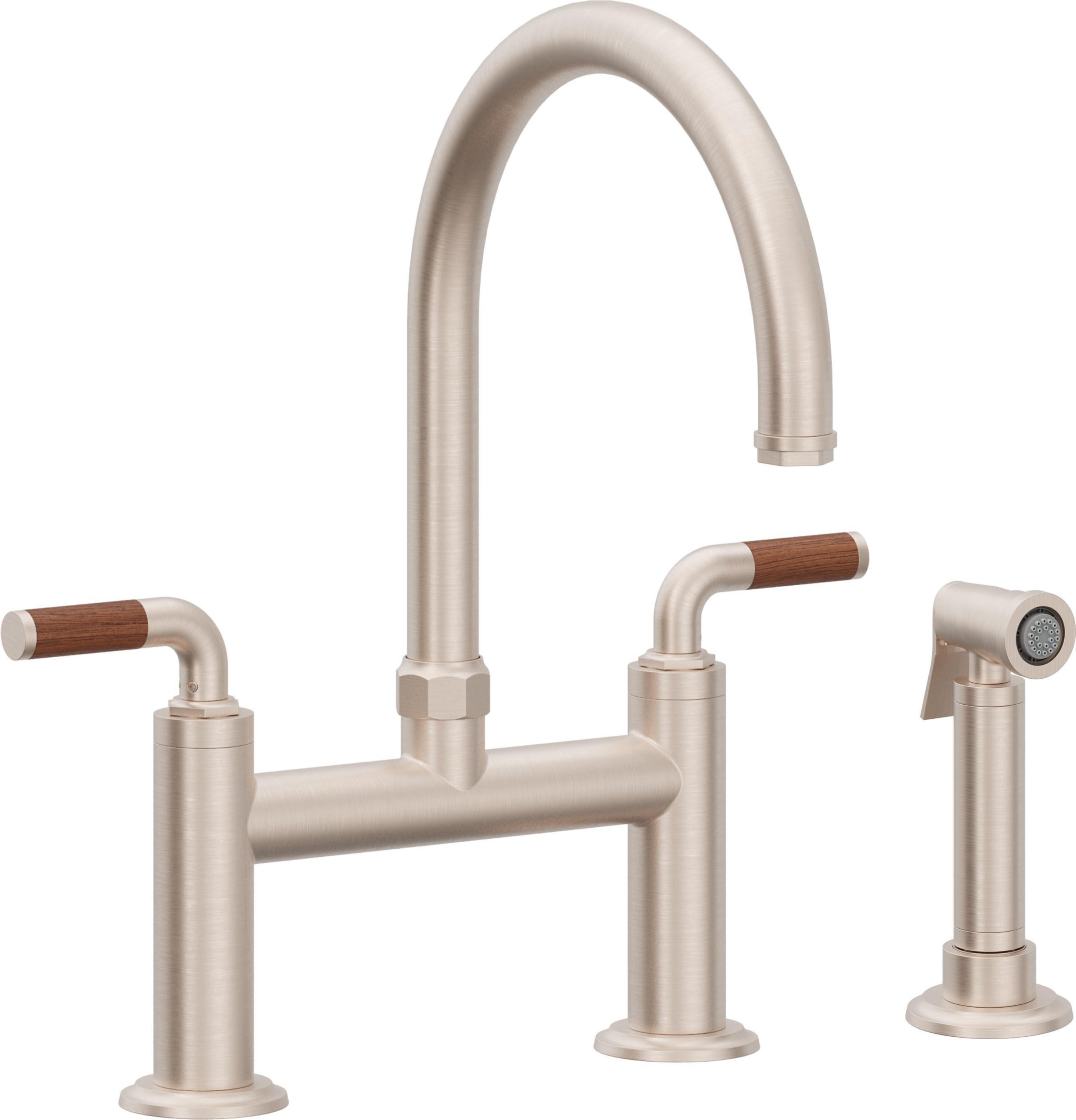 Bridge Kitchen Faucet with Sidespray - Arc Spout - K30-120S-XX ...