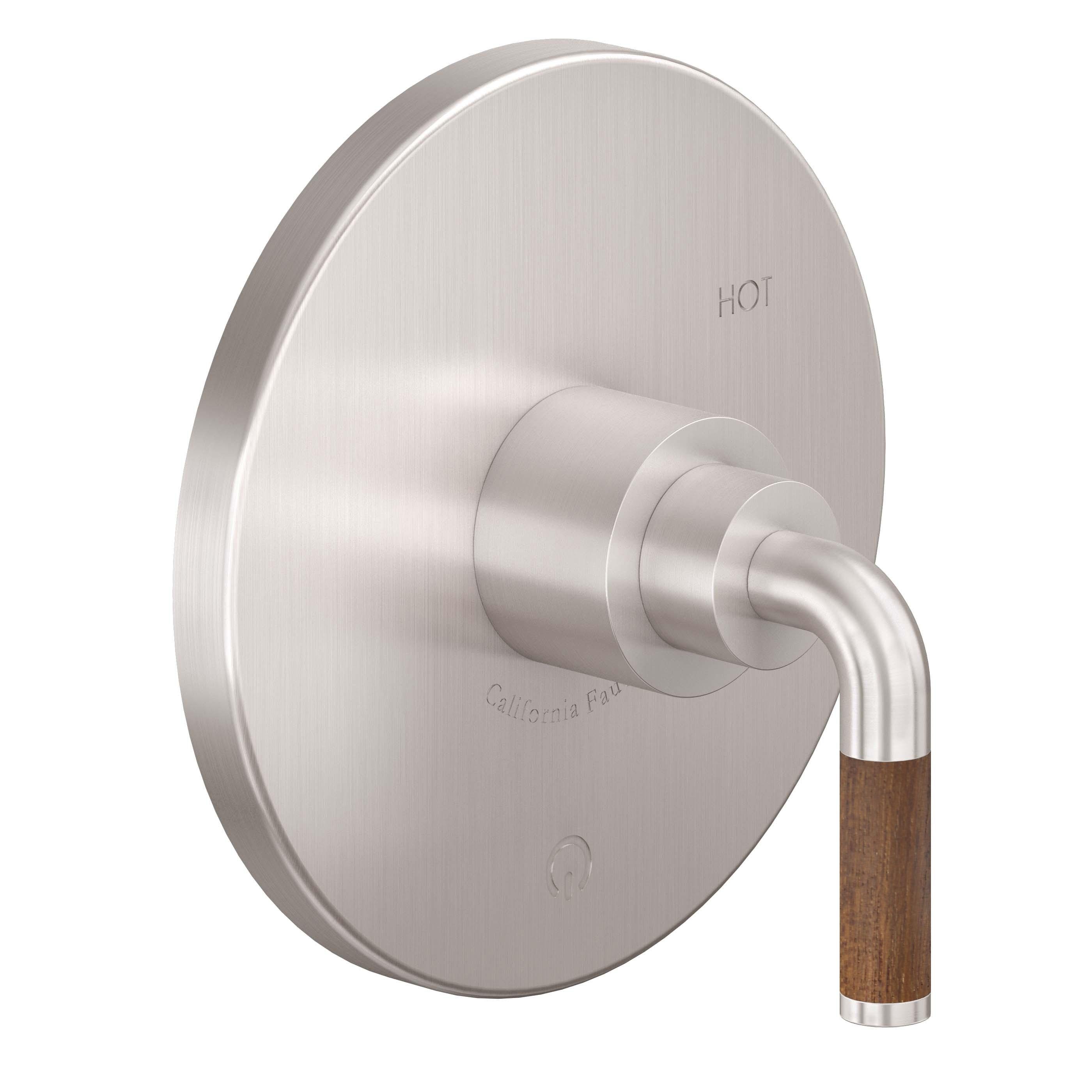 Pressure Balance Trim Only - Teak Handle - TO-PBL-30T - California Faucets